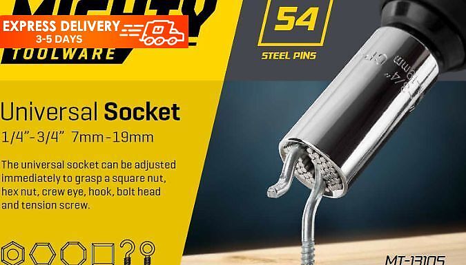 Universal Socket Wrench Set Gator Grip 7 19mm