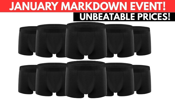 10-Pack Men's Bamboo Fibre Boxers - 5 Sizes