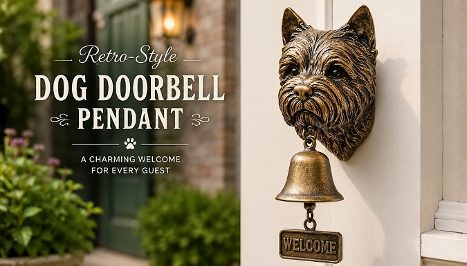 Retro-Style Dog Doorbell Pendant - 4 Styles