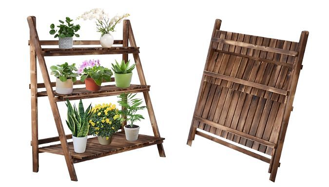 3-Tier Folding Ladder Flower Stand