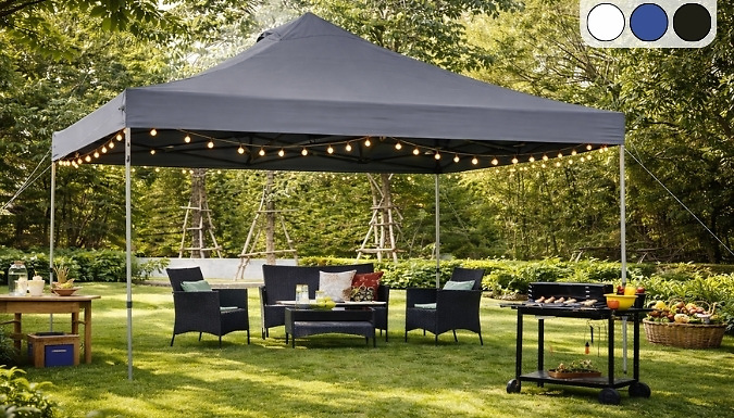 3m x 3m Height-Adjustable Pop-Up Canopy Tent - 3 Colours!