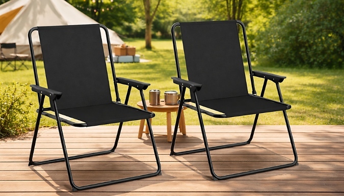 Folding Beach Deck Chairs - 2 or 4 Pack