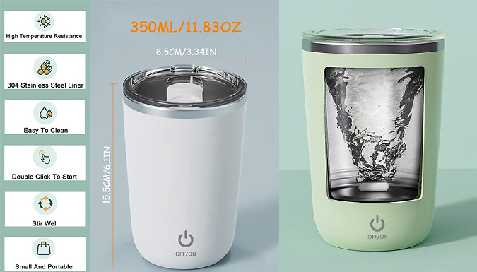 Electric Mixing Thermal Drink Cup - 4 Colours