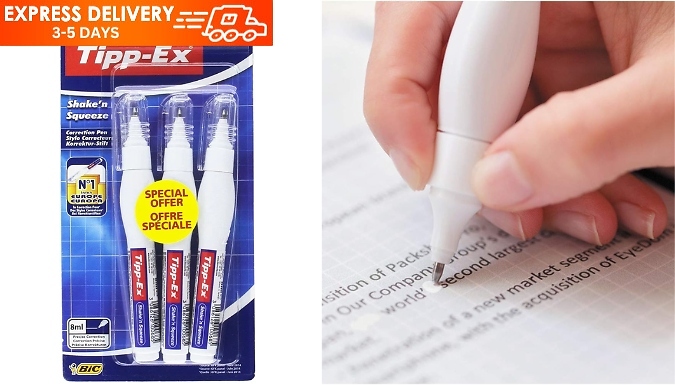 3-Pack Bic Tipp-Ex Correction Pens