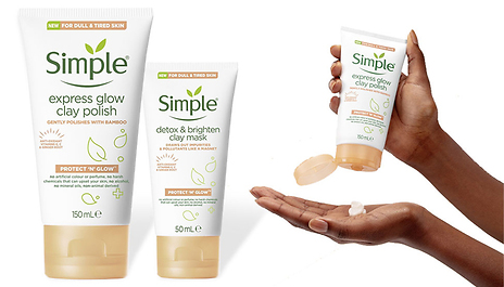 Pack-of-3 Simple Clay Mask - Detox & Brightening or Wash Glow