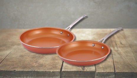 2-Piece Copper Ceramic Frying Pan Set