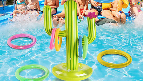 Inflatable Cactus Pool Ring-Toss Game - 4, 6 or 8 Rings