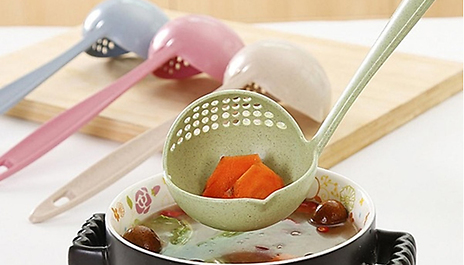 1 or 2 Multi-Function Kitchen Sieve Spoon - 4 Colours