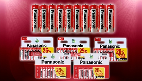 50-Pack Panasonic Zinc Carbon AA & AAA Batteries
