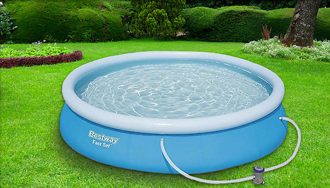 12ft Bestway Inflatable Round Paddling Pool with Filter Pump