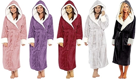 Women's Extra-Thick Long Dressing Gown - 12 Colours & 5 Sizes