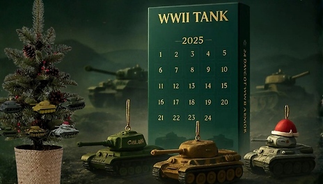 24 Day 2D Army Tank Decoration Advent Calendar