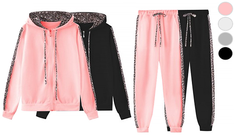 2-Piece Leopard Print Tracksuit Set - 4 Colours & 6 Sizes