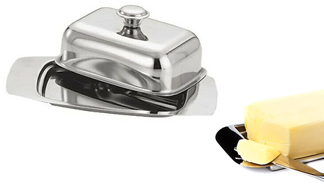 Stainless Steel Butter Serving Dish with Lid