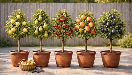 Set of 3 or 5 Mini Fruit Trees